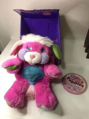 VTG Popples PRIZE plush Toy 1985 Mattel Pink Blue RARE w ORIGINAL BOX ...