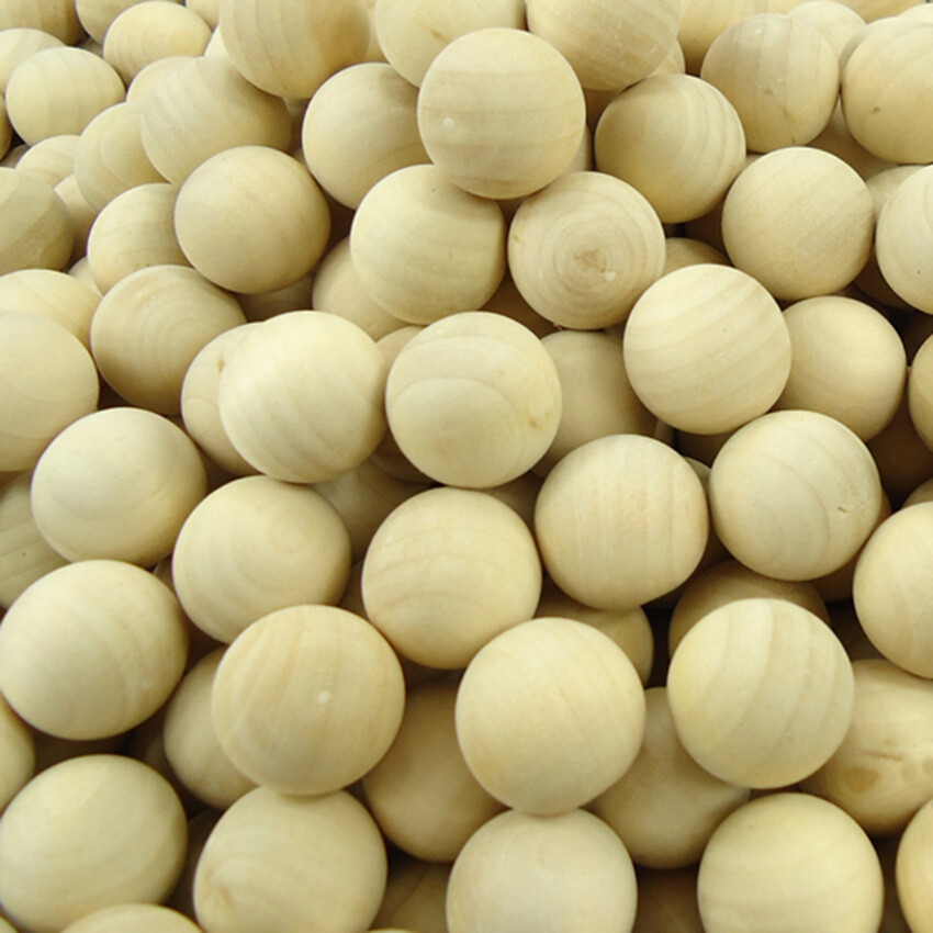 Dia 6mm-90mm Natural Wooden Craft Balls Wood Solid Ball Spheres DIY ...