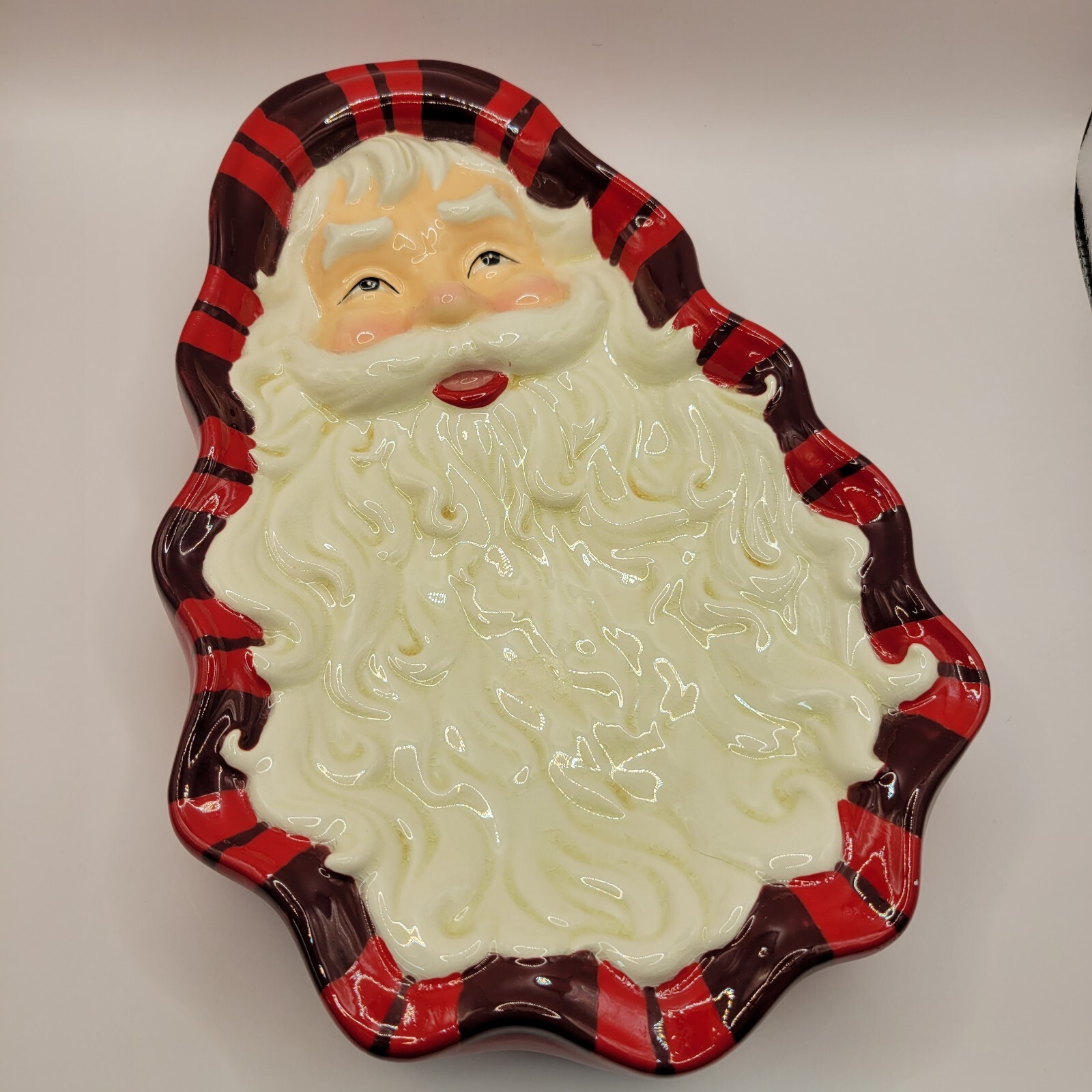 Hallmark Christmas Santa Claus Candy Dish Cookie Cheese Tray/ Plate 12 ...