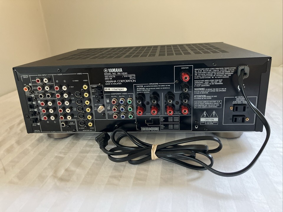 Yamaha 5.1 Dolby DTS Receiver 75 Watt Per Channel Model RX-V530 No ...