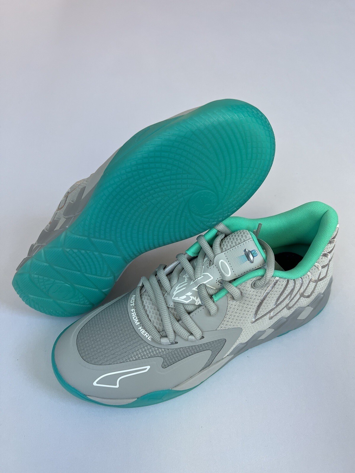 PUMA MB.01 MB1 Lo UFO LaMelo Ball Aqua Green Grey Hornet 377675 02 Men ...