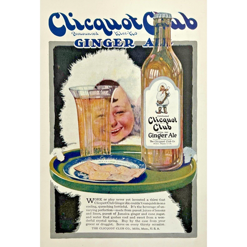 Vintage CLICQUOT CLUB Ginger Ale Original Full-Color Print ...