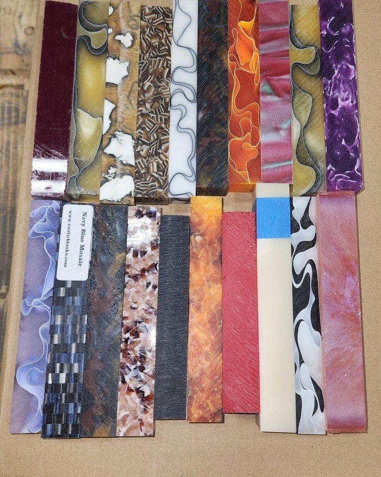Lot of 20 Quality Acrylic Pen Blanks - Assorted colors & Designs (set#7 ...