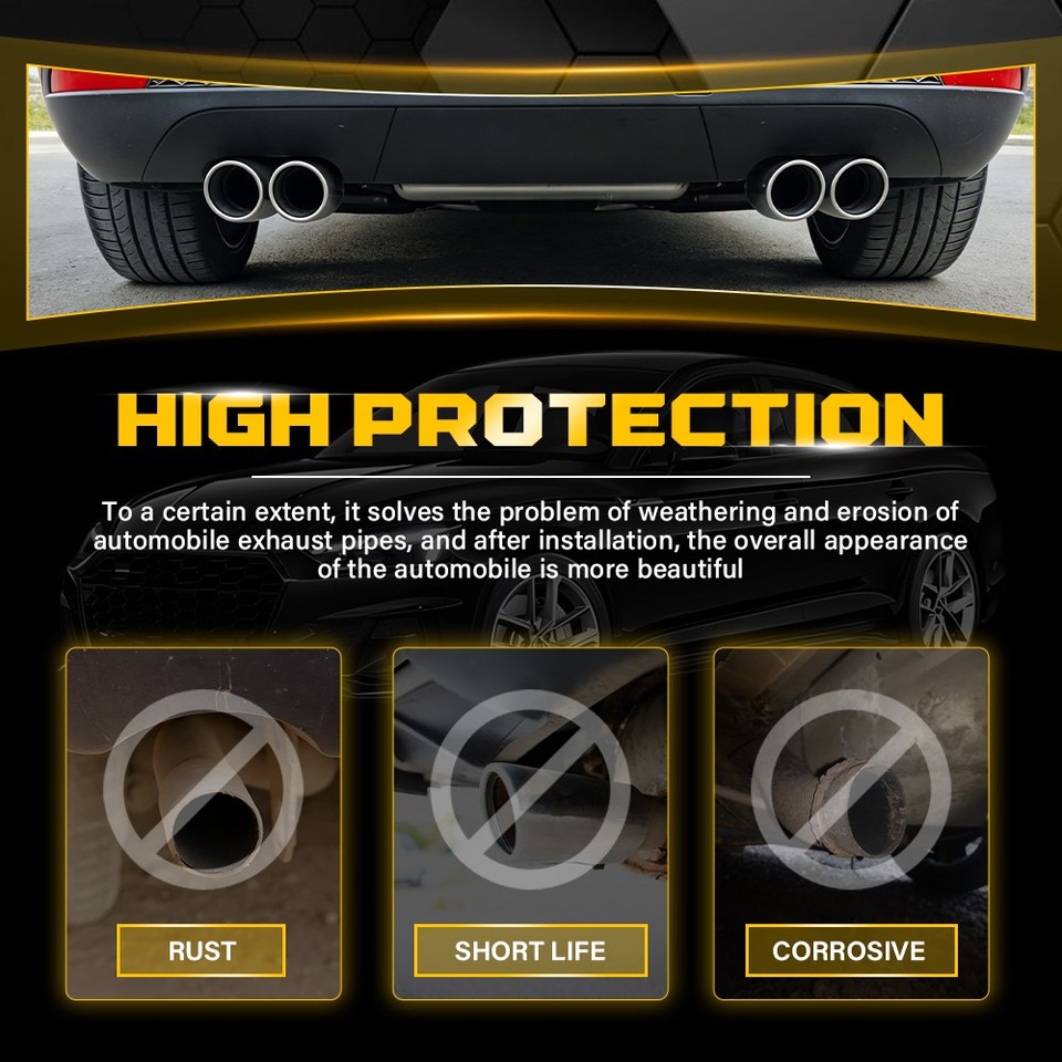 Exhaust Tip 2.5" Inlet 7" Outlet 8.5" Long Chrome Stainless Steel Weld ...