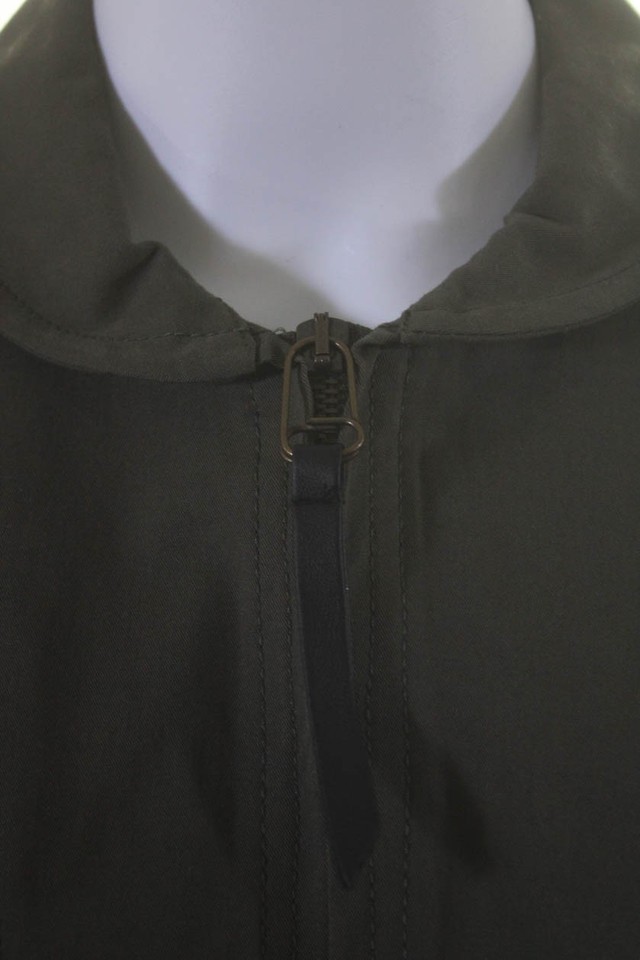 Derek Lam Womens Army Green Collard Short Sleeve Zip A-Line Dress Size ...