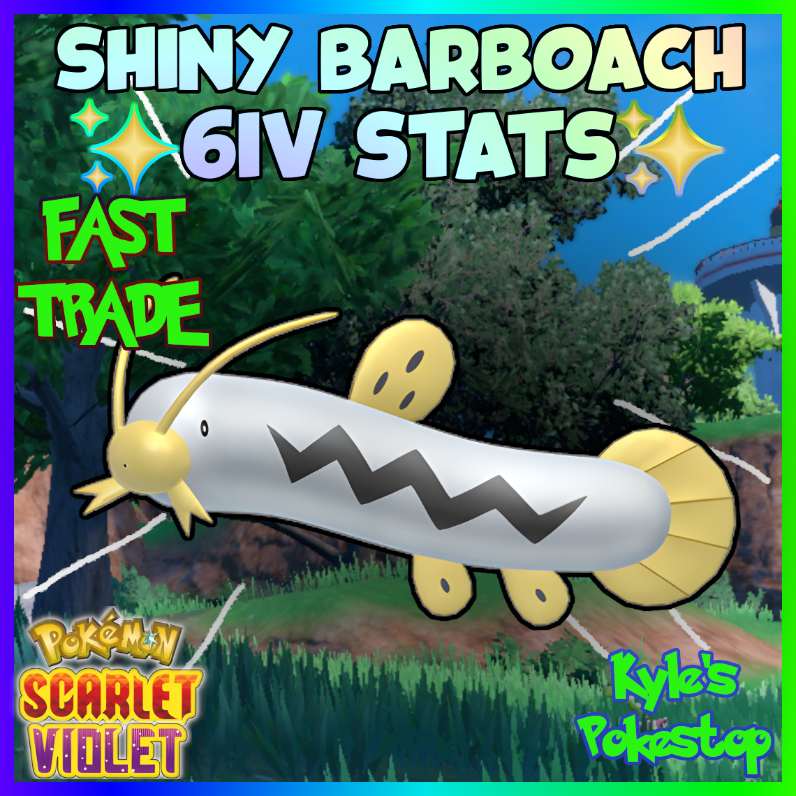 6IV SHINY BARBOACH POKEMON SCARLET & VIOLET EV'D OR NON-SHINY | eBay