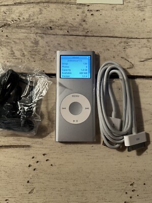 Apple iPod nano 2nd Generation Silver (2GB) USED BUNDLE FREE SHIPPING ...