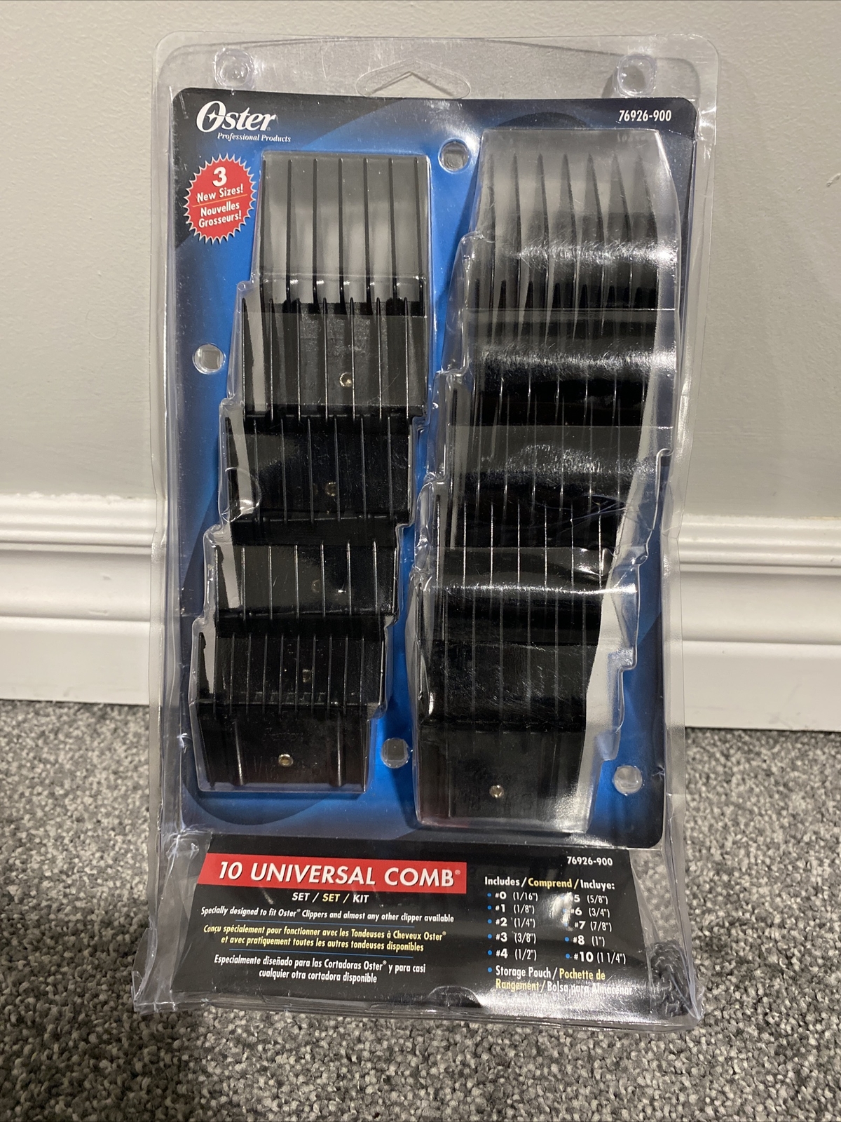Oster 76926-900 10 Universal Hair Clipper Comb Set Attachments Guides ...