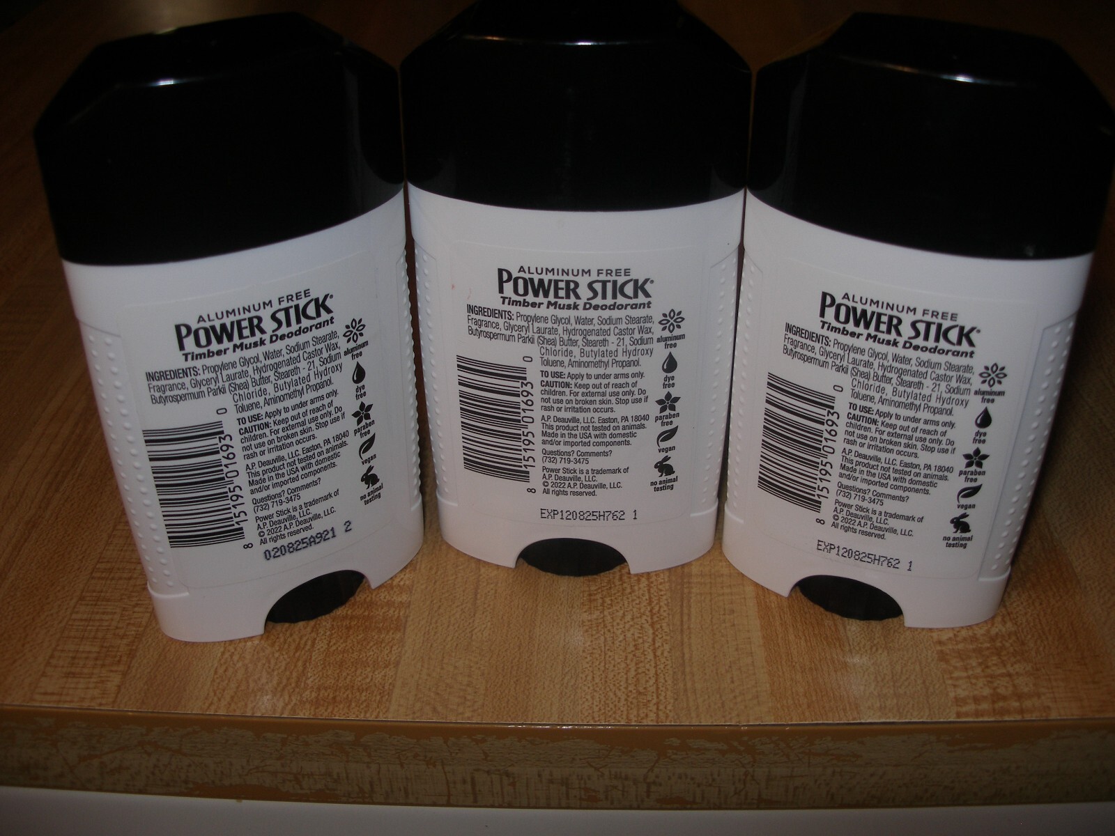 (3) POWER STICK TIMBER MUSK 0% ALUMINUM DEODORANT ALL DAY FRESH 2.5 Oz ...