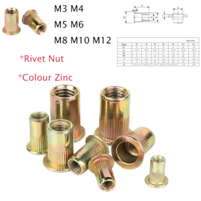 Flange Nutserts Rivet Nut M3 M4 M5 M6 M8 M10 M12 Rivnuts Nuts Colour ...