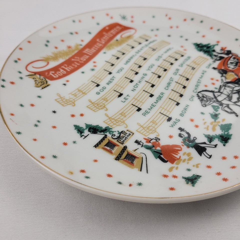 Vintage Christmas Song Plates ~ Hark The Herald / God Rest Ye Merry ...
