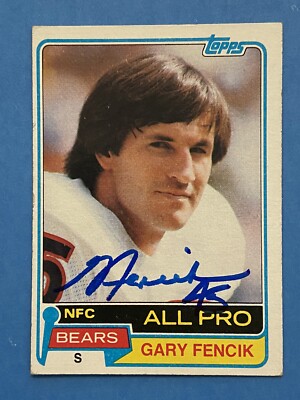GARY FENCIK Signed 1981 Topps #40 Chicago Bears Yale Bulldogs Autograph ...