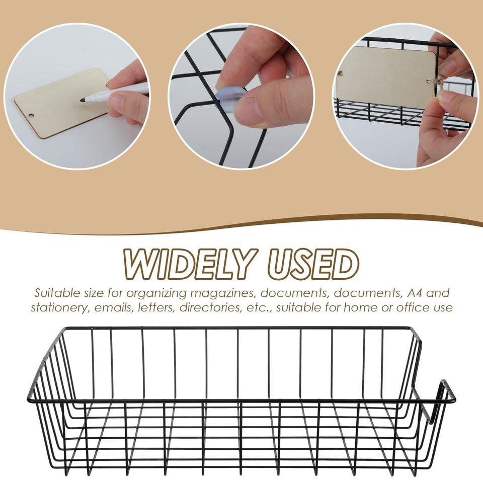 12 Pack Wire Paper Baskets for Organizing, Metal Desktop File Organizer ...