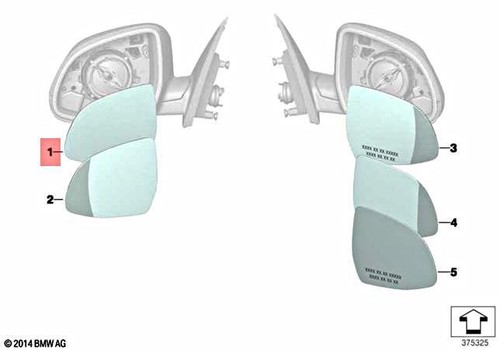 Genuine BMW X3 X4 M X5 X6 F15 F16 Mirror Glass Heated Plane Left ...