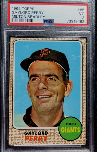1968 Topps Milton Bradley Card #85 Gaylord Perry PSA 3 Giants Mariners ...