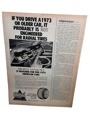 1976 Delta Tires Custom 78S Original Print Ad vintage 70s | eBay