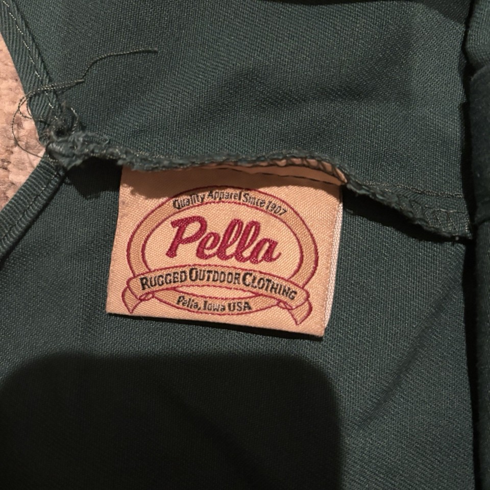 Vintage Pella Products Overalls Mens XL Green Utility Work Mechanic ...