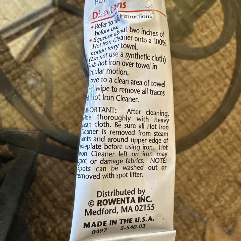 Rowenta Hot Iron Cleaner Solution for Steam Irons Cleaning ...