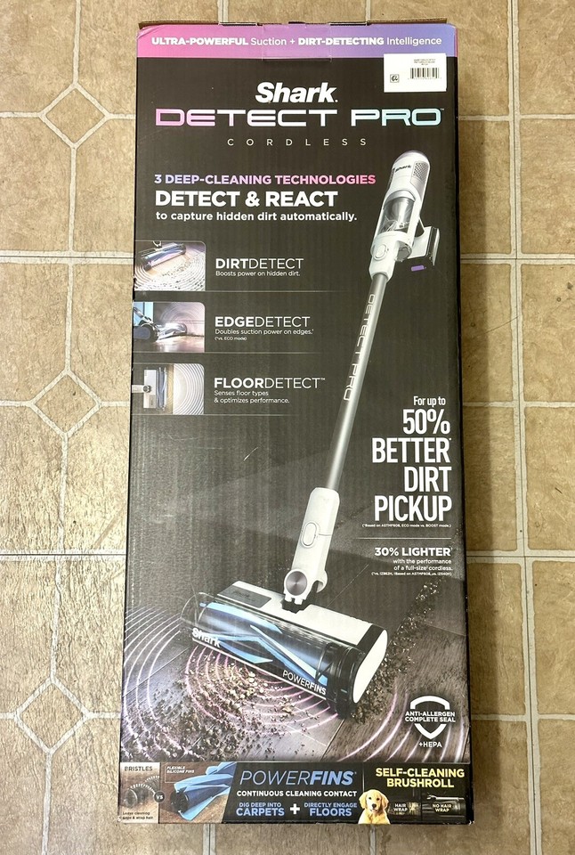 Shark DETECT PRO Detect & React Cordless Stick Vacuum IW1120 White/Blk ...