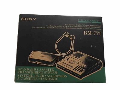 Sony BM-77 Transcription Transcriber Micro Cassette Machine, Power Cord ...