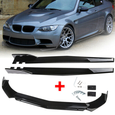 Glossy Black For BMW 328i Front Bumper Lip Spoiler Splitter + Side ...