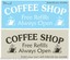 STENCIL Coffee Shop Free Refills Open Kitchen Espresso DIY Craft Signs ...