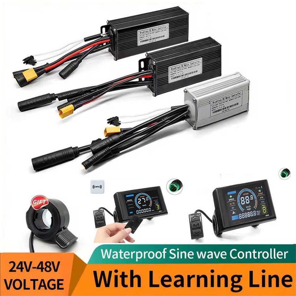 Ebike 24V-48V 17A 26A 30A Sine Wave Controller+S966 Display for 250W ...