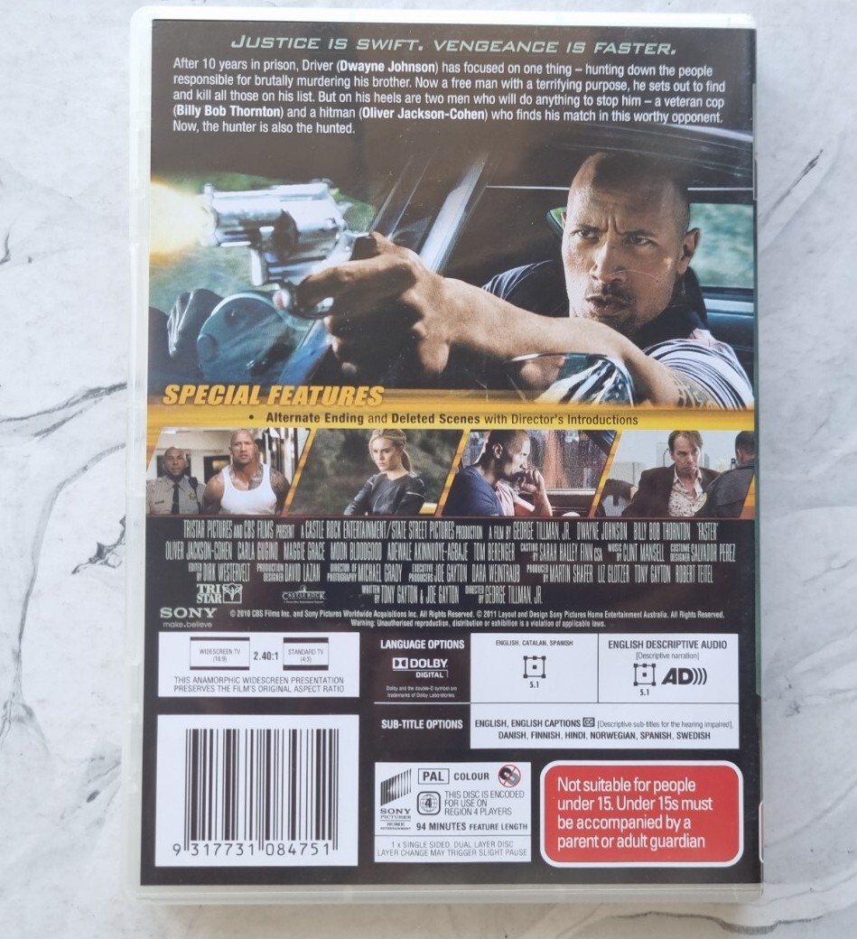 Faster (DVD, 2010) Region 4 DVD Dwayne Johnson | eBay