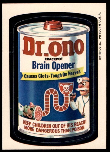 1973 Topps Wacky Packages 3rd Series Dr. Ono Sticker Recalled & Rare ...