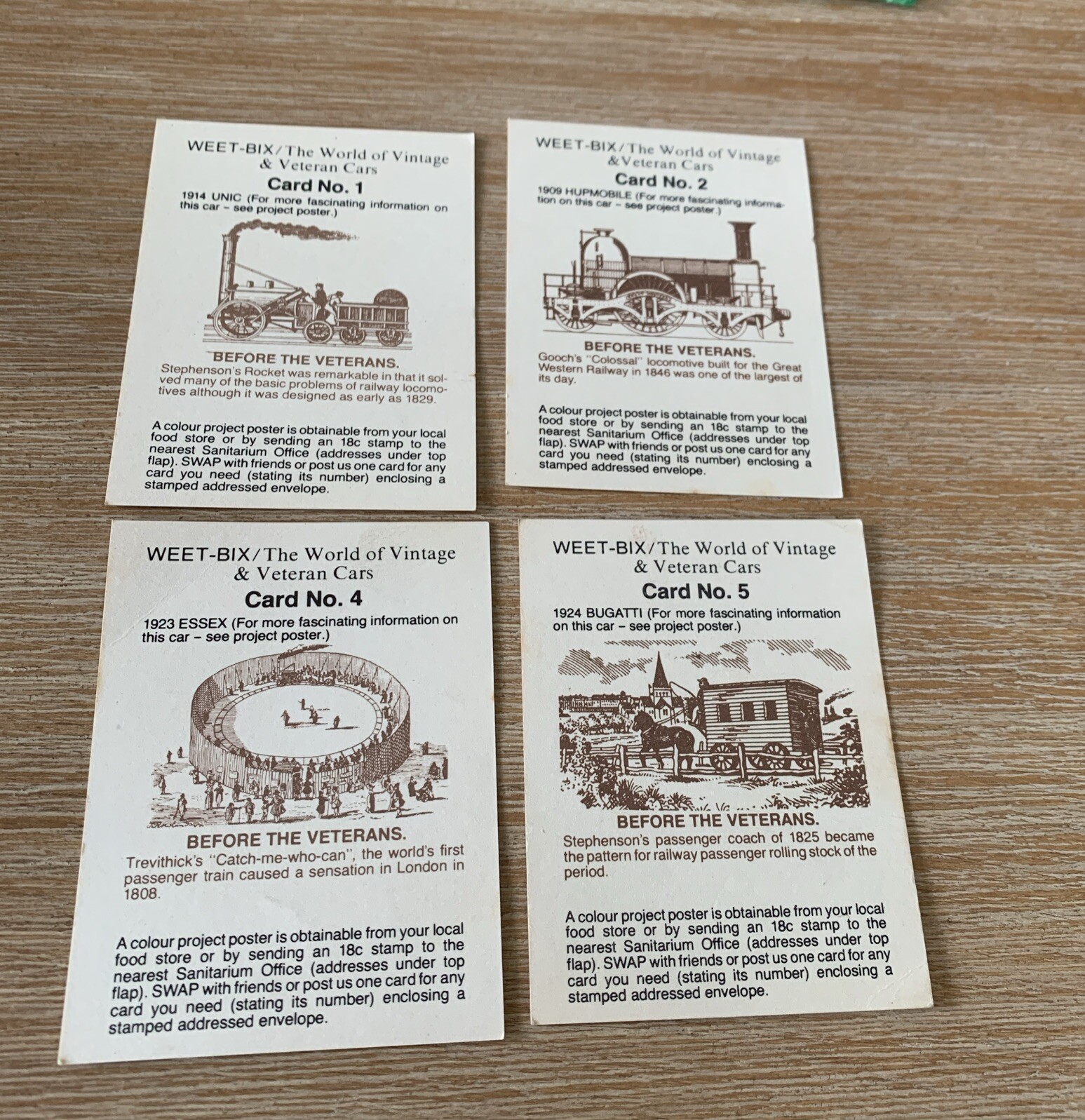 Weet- Bix Trading Cards X 12 The World Of Vintage & Veteran CarsAll ...