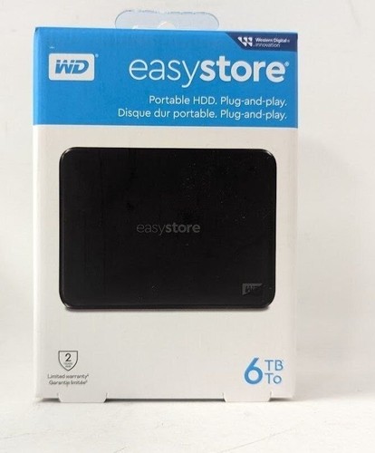 WD Easystore 6TB External USB 3.2 Gen 1 Portable Hard Drive - Black | eBay