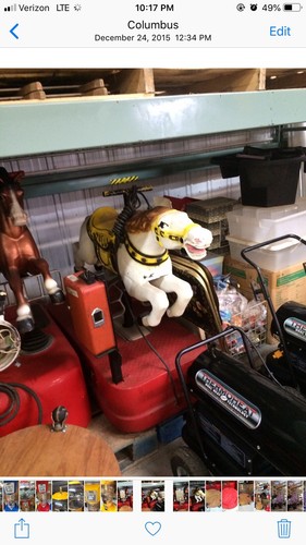 WHITE HORSE 25c.COIN OP KIDDIE RIDE ORIGINAL CONDITION ALL METAL CAST ...