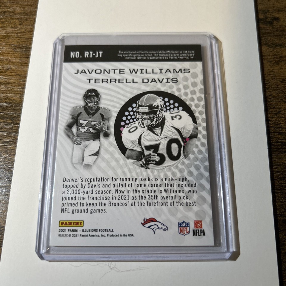 2021 Panini Illusions - Rookie Idols Patch #RI-JT Javonte Williams ...