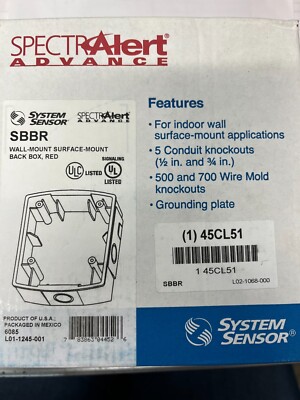 System Sensor SBBR Wall Mount Surface-Mount Back Box - Red | eBay