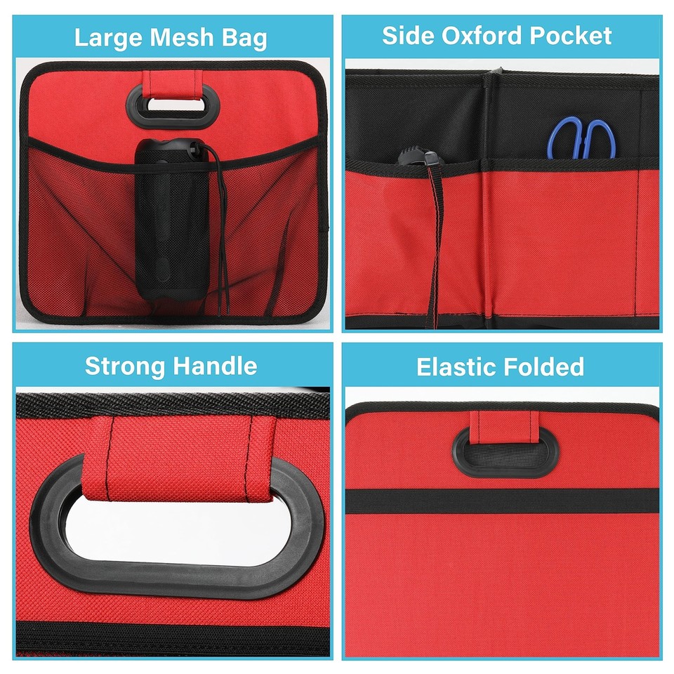 Trunk Organizer Collapsible 2 Compartment 50L Automotive Storage Box ...