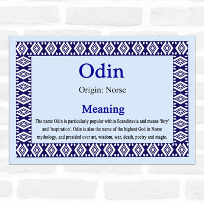 Odin Name Meaning Blue Certificate | eBay