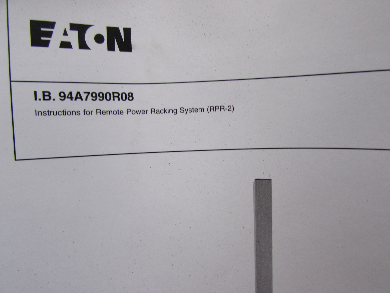 EATON REMOTE POWER BREAKER RACKING SYSTEM TYPE RPR-2 UNIVERSAL NEW | eBay