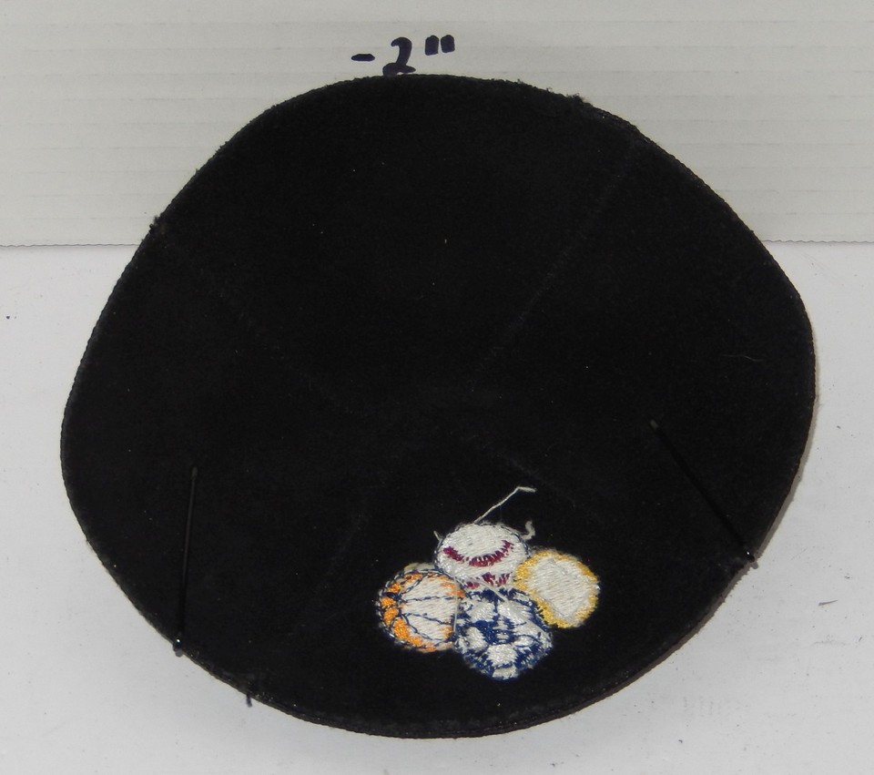 Black Sports Theme yamaka yarmulke kippah Baseball Tennis Soccer ...
