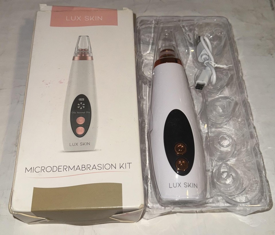 LUX SKIN Microdermabrasion Kit USB Rechargeable Facial Pore Vacuum ...