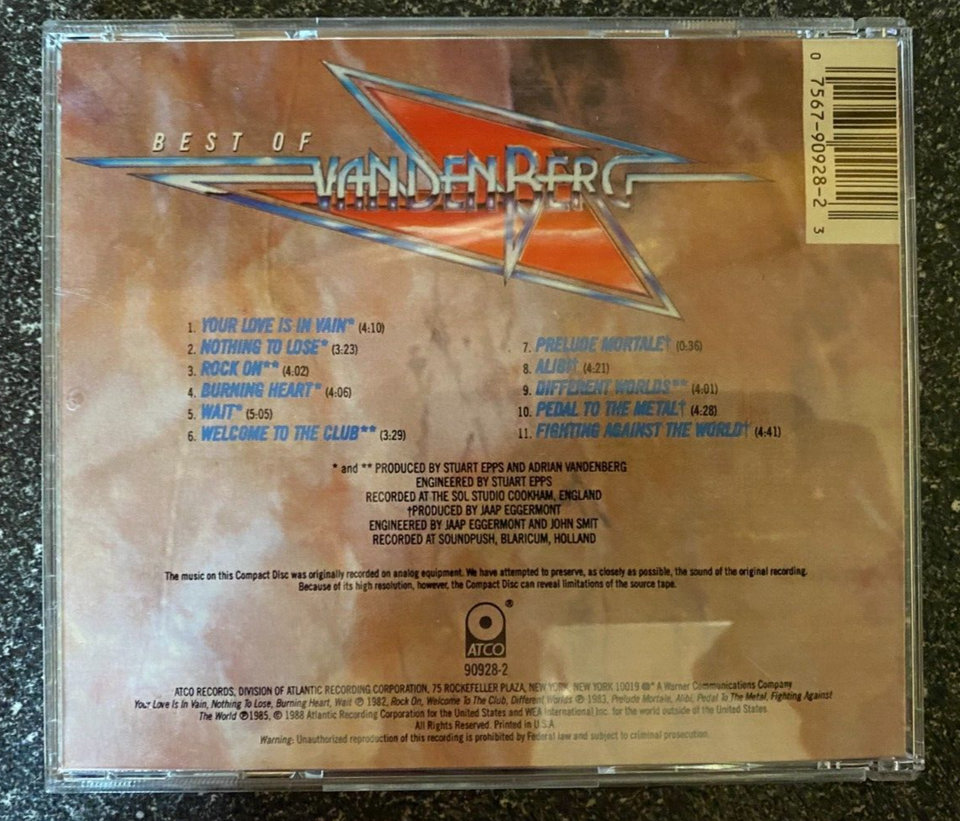 VANDENBERG - Best Of: Vandenberg - CD 75679092823| eBay