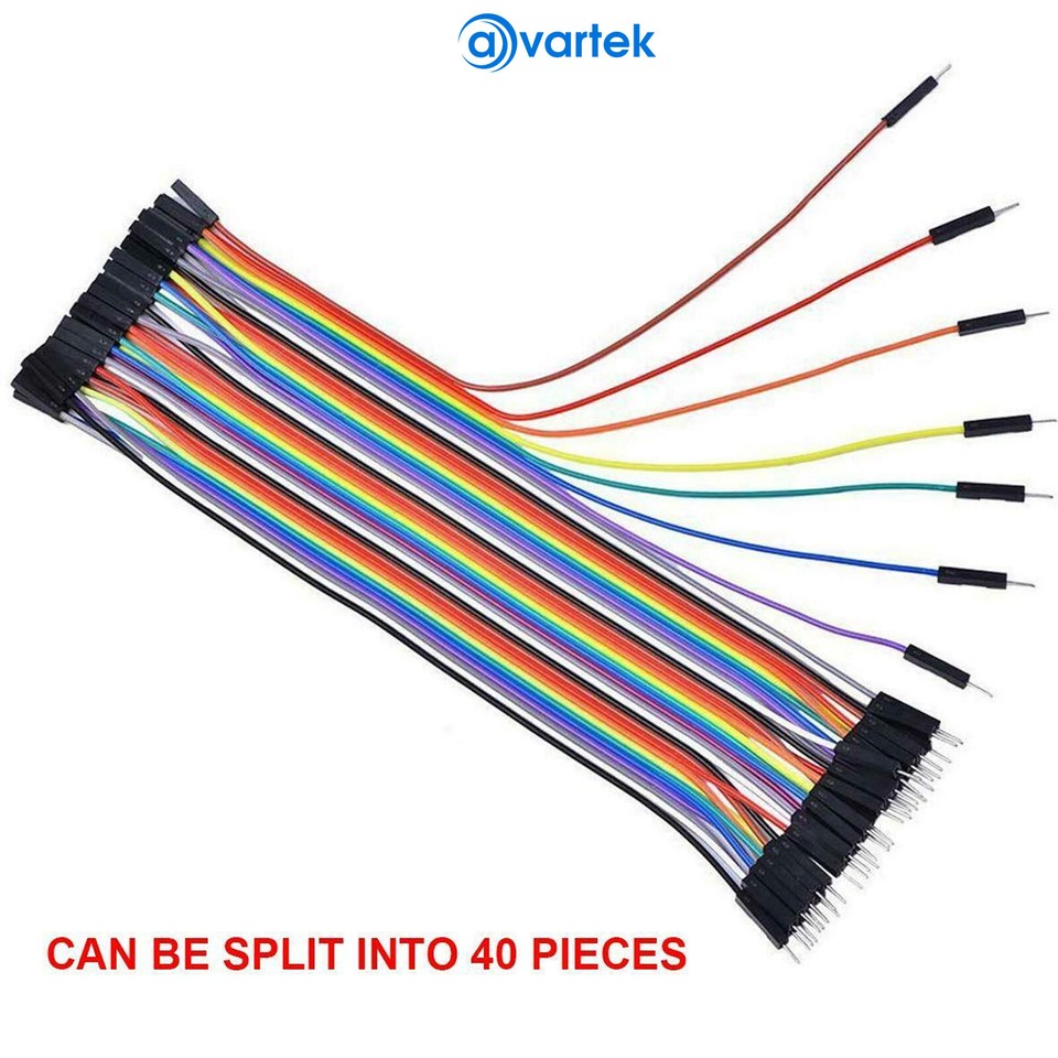 40 Dupont Jump Wire M-F M-M F-F Jumper Breadboard Cable Lead Arduino ...