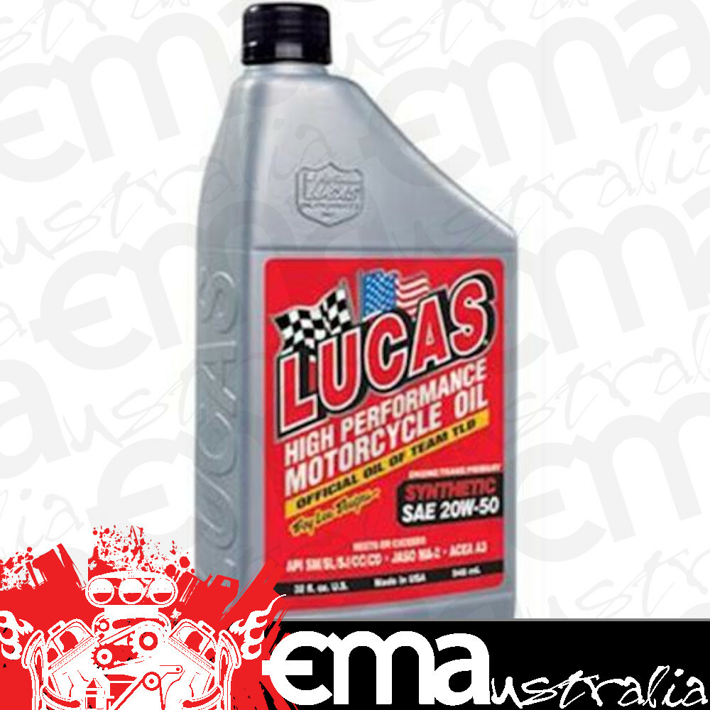 Lucas Oils LUS-10702 Synthetic SAE 20W-50 Motorcycle Oil 1 Quart | eBay ...