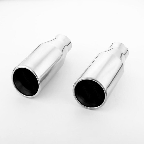 2.25" Inlet Exhaust Muffler Tips 3.5" Out Slant Resonated 8.5 Length ...