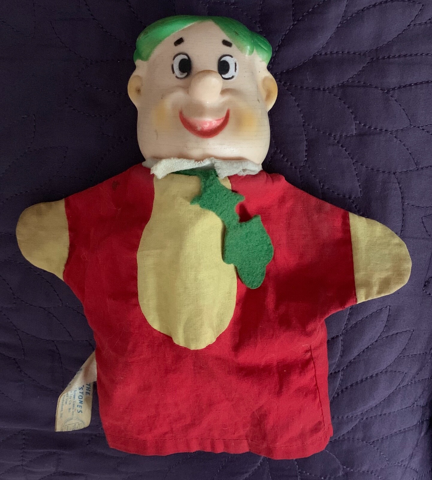 KNICKERBOCKER BARNEY RUBBLE HAND PUPPET C. 1960'S FLINTSTONES HANNA ...