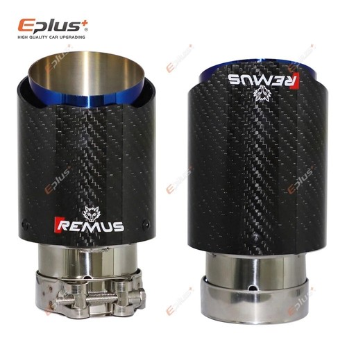 REMUS Car Gloss Carbon Fiber Muffler Tip Exhaust System Pipe Mufflers ...