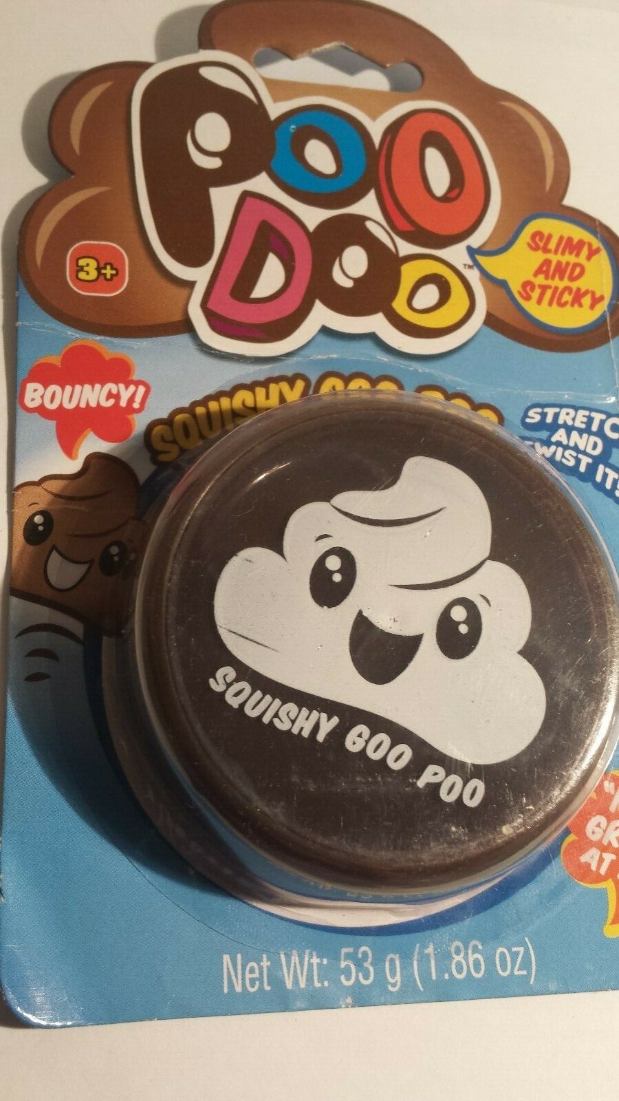 2 Poo Doo Poop Slime Squishy Bouncy Stretch & Twist Emoji Container Toy ...