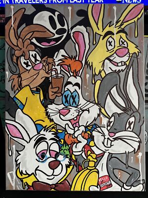 18 x 24 Acrylic Painted Canvas Nequick Roger Rabbit Bugz Shortiez Ink ...