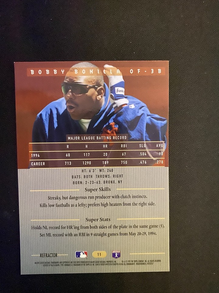 1995 Bowman's Best - Red Bobby Bonilla #11 Refractor | eBay