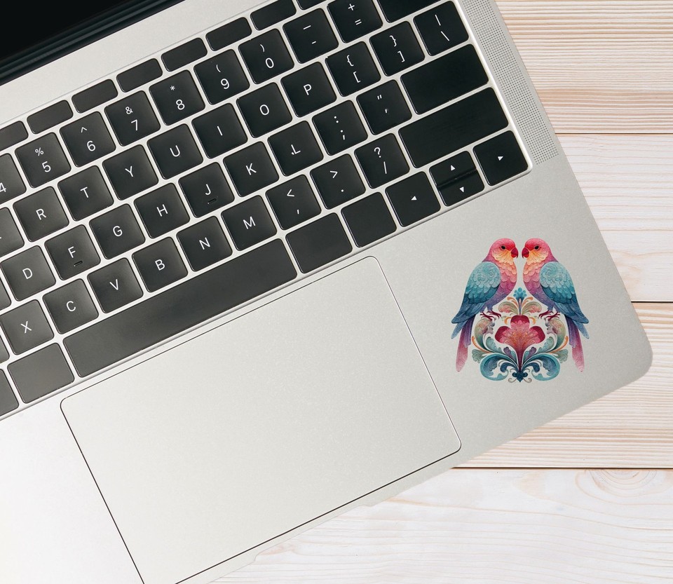 Valentine's Day Love Parrot UV DTF Sticker - Glass Laptop Tumbler Wall ...