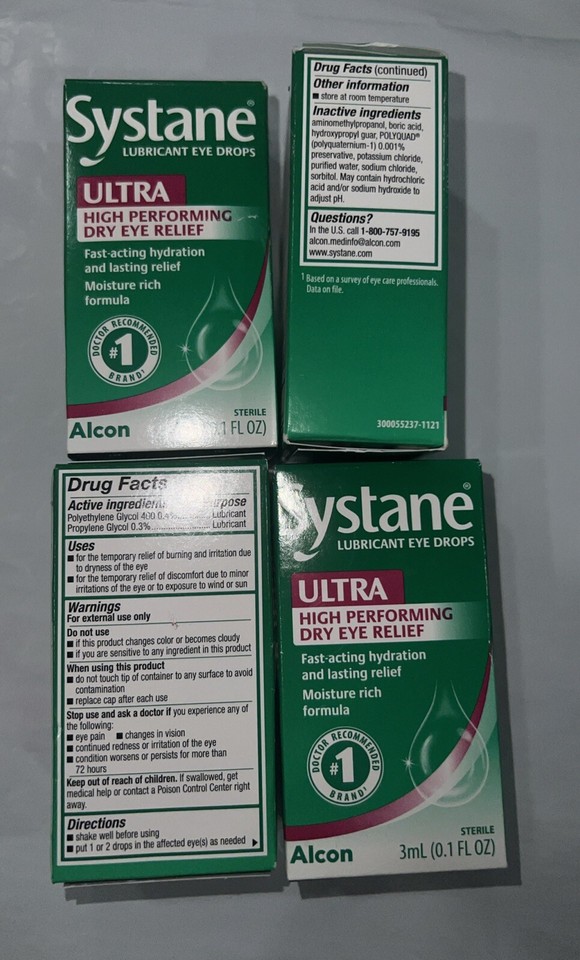 Lot Of (4)~Systane Lubricant Eye Drops Dry Eye Relief Ultra High ...